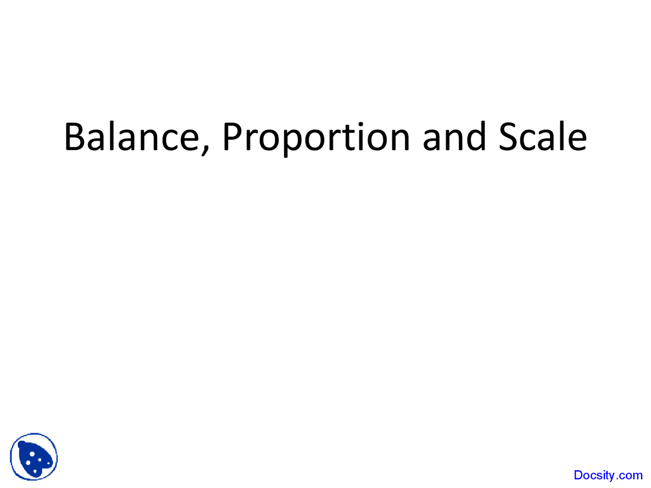 Balance Proportion And Scale Horticulture Lecture Slides Docsity