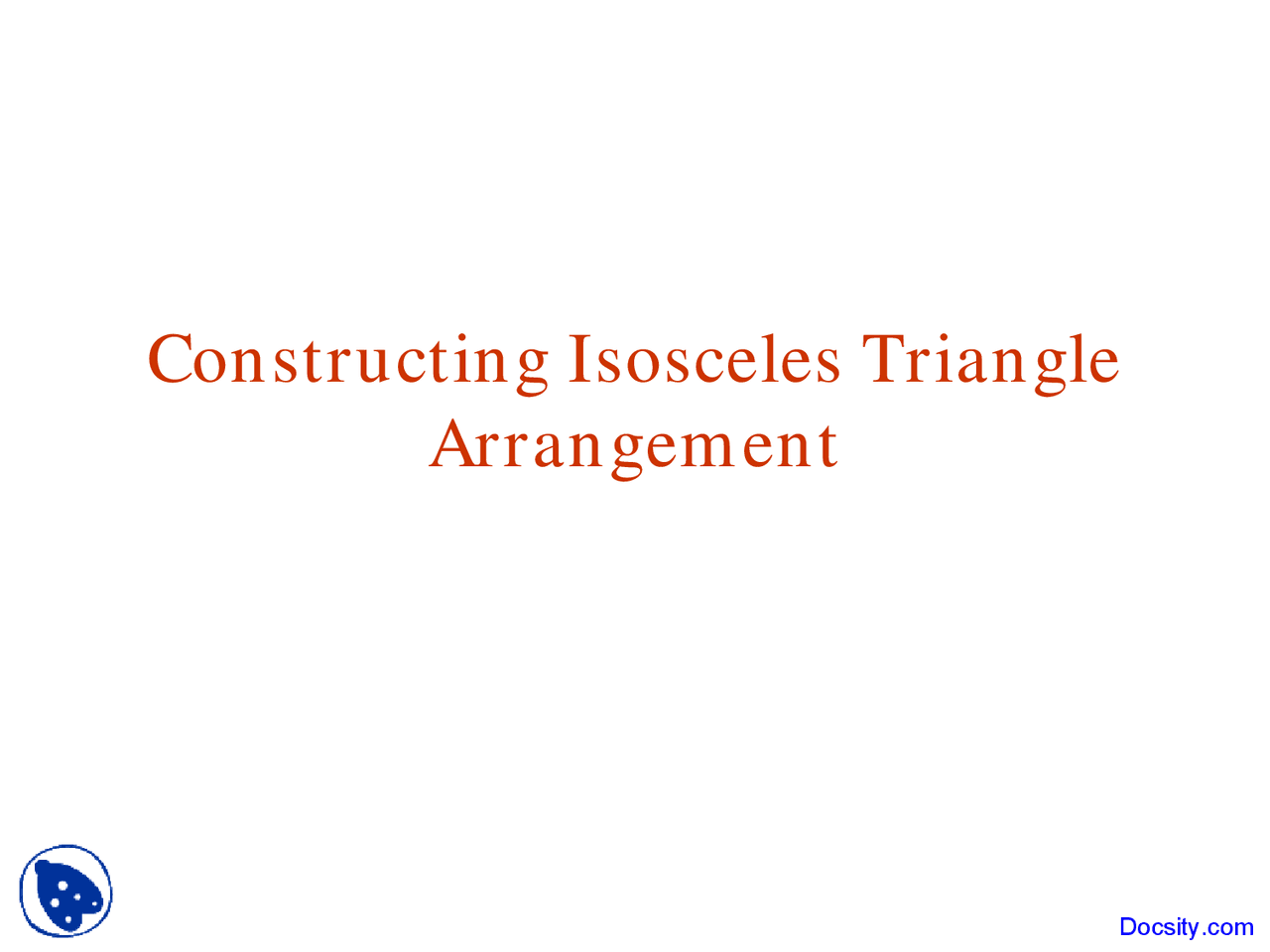Constructing Isosceles Triangle Arrangement Horticulture Lecture