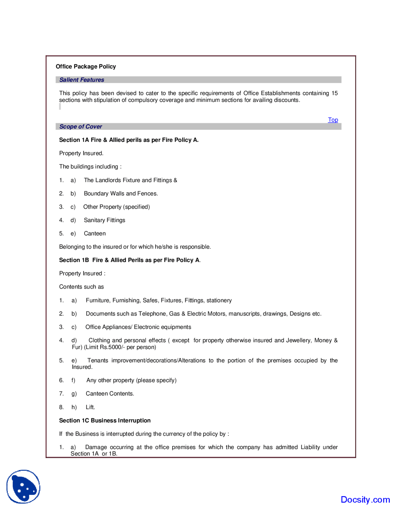 Office Package Insurance Policy: Salient Features and Coverage | Study ...