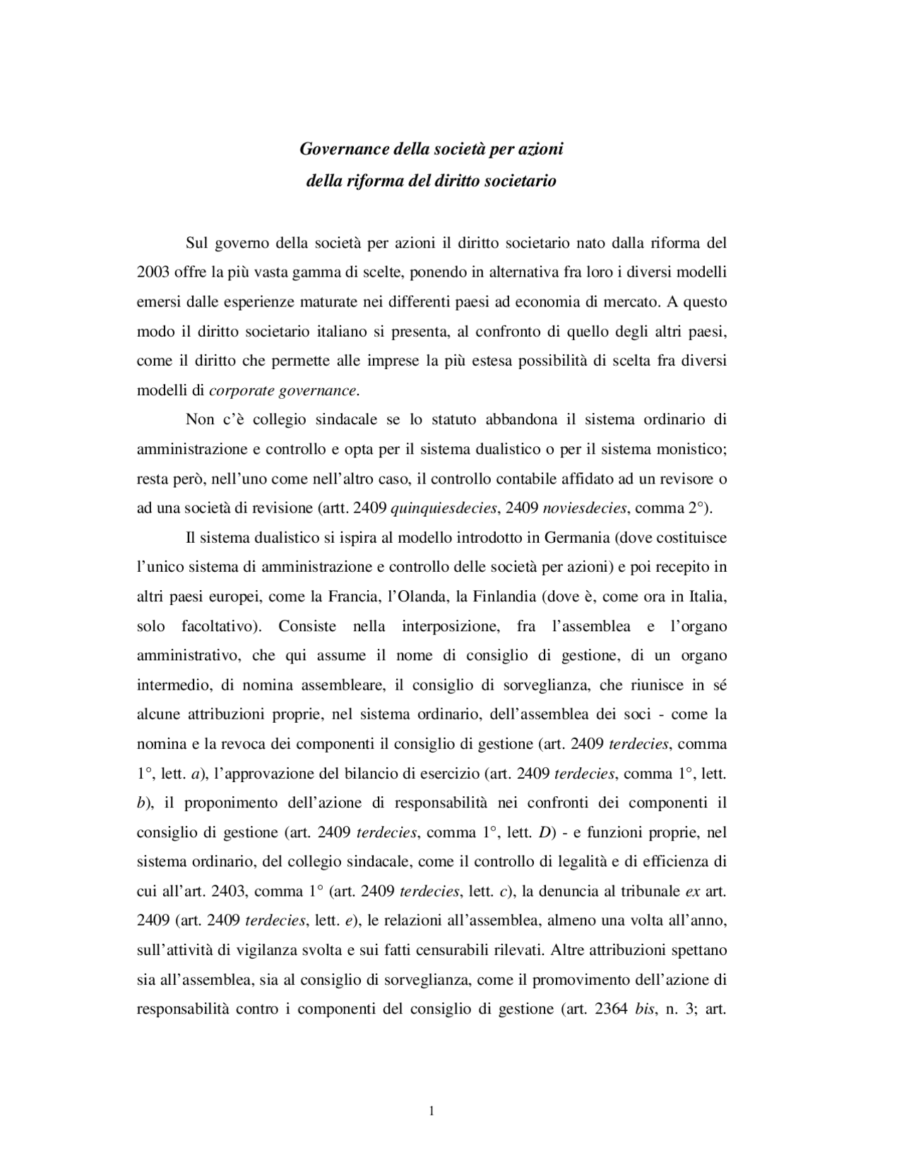 Governance Spa Docsity