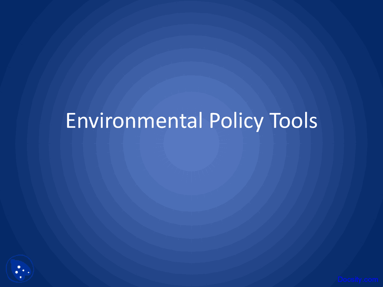 Environmental Policy Tools - Environmental Economics - Lecture Slides ...