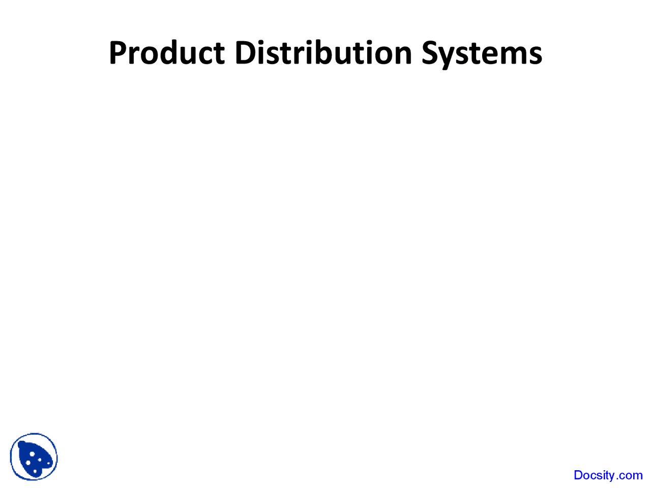 Product Distribution Systems Insurrance Lecture Slides Docsity