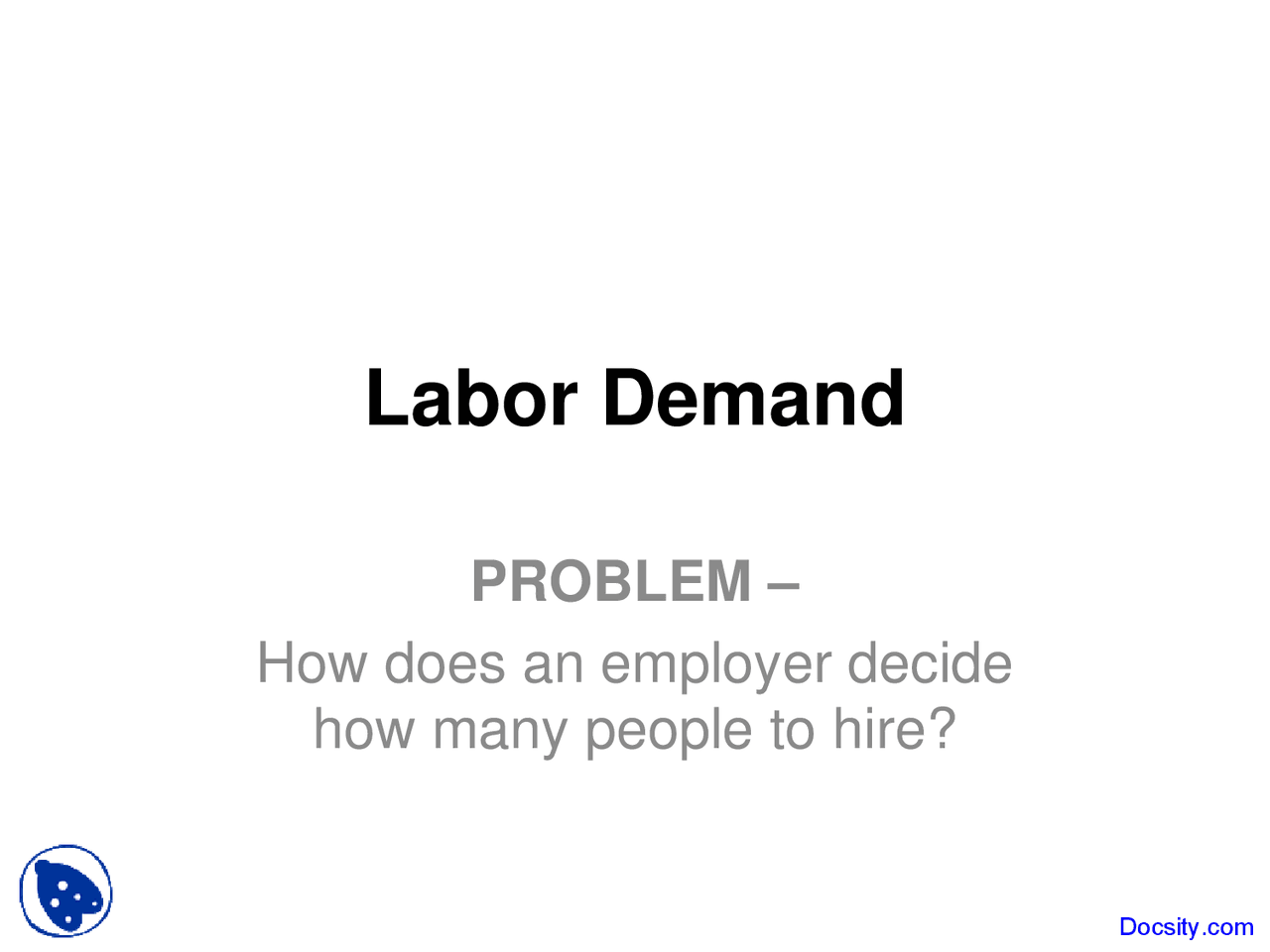 Labor Demand Economics Of Discrimination Economics Lecture Slides