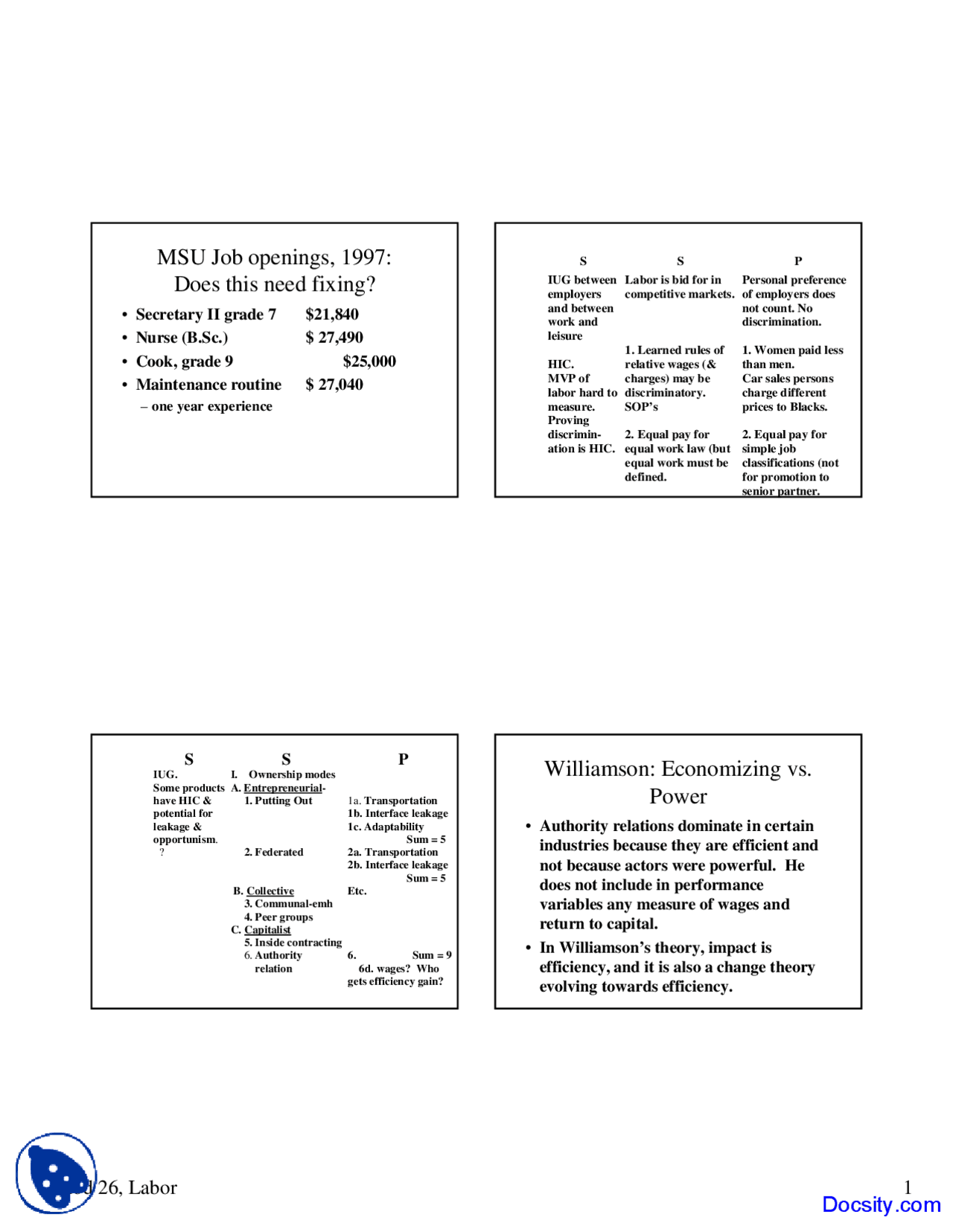 Labor Economic Costs Lecture Slides Docsity