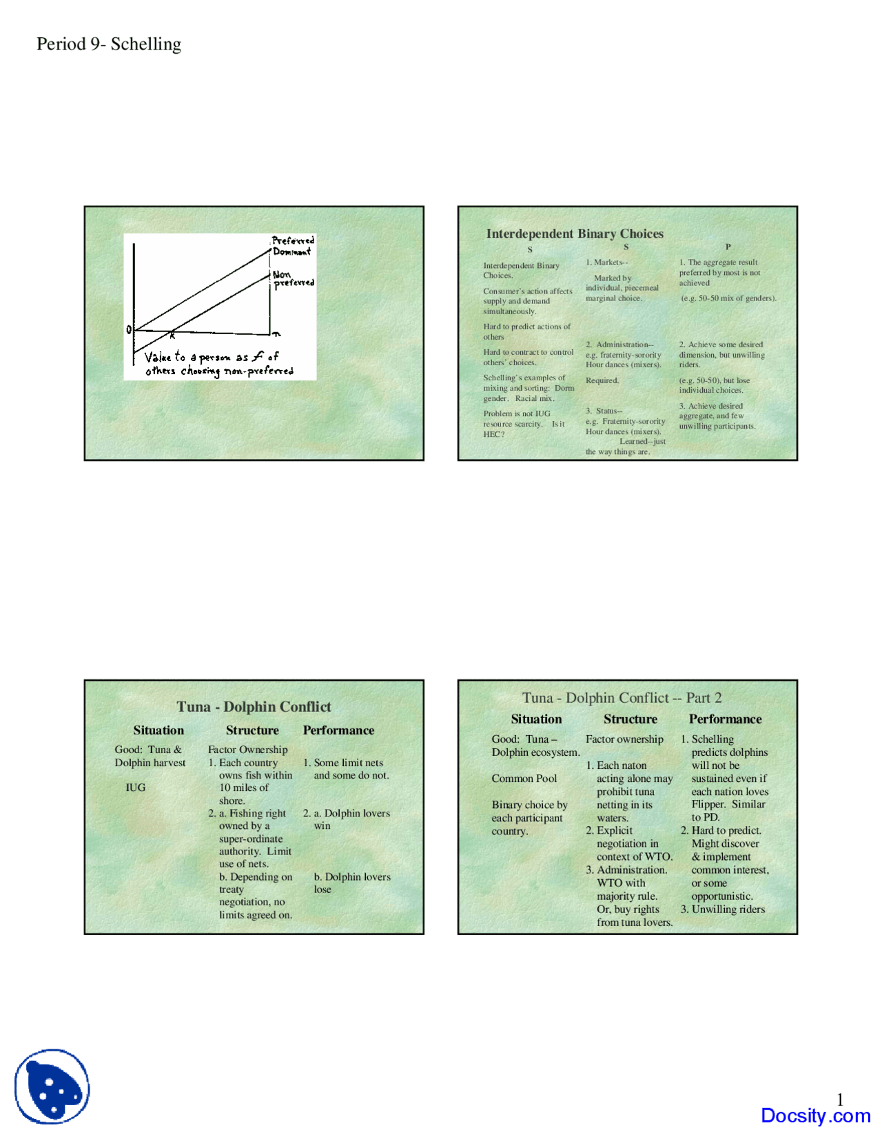 Schelling - Economic Costs - Lecture Slides - Docsity