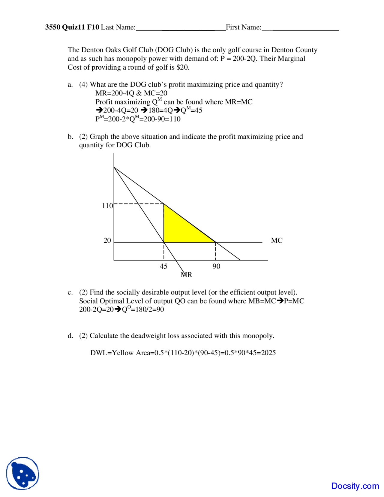 Marginal Cost Intermediate Microeconomics Economics Solved Quiz