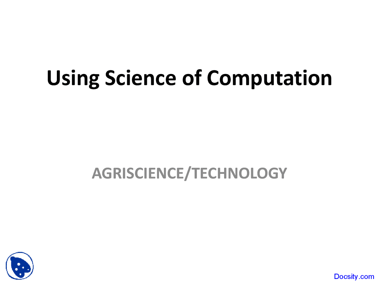 Using Science of Computation - Mechanics - Lecture Slides - Docsity