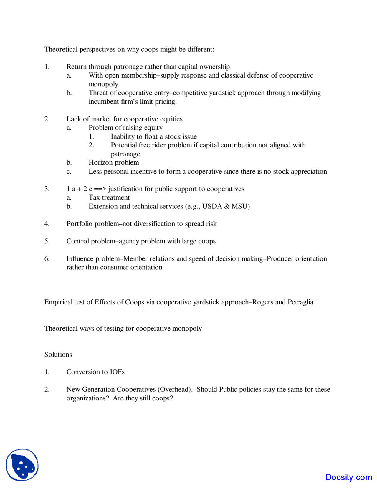 Theoretical Perspectives Analysis Of Food System Lecture Notes