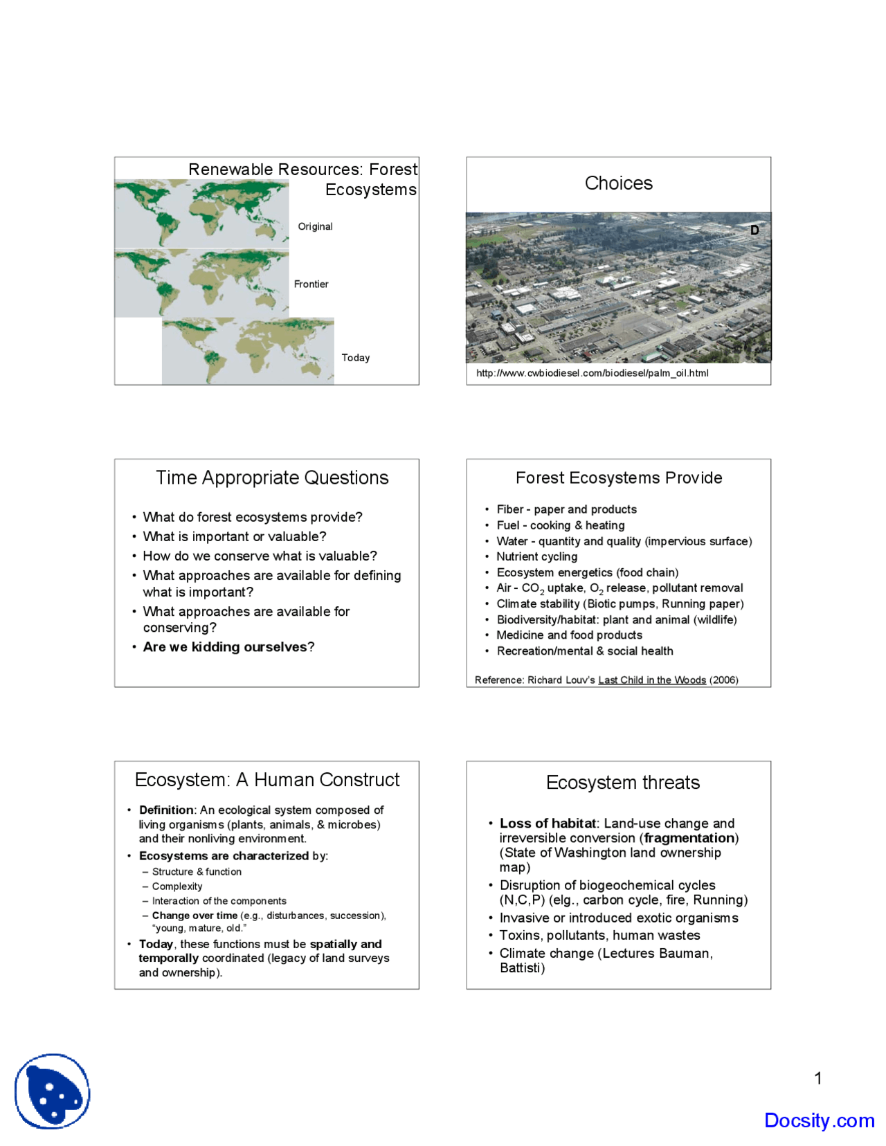 Renewable Resources Interdisciplinary Foundations Lecture Slides
