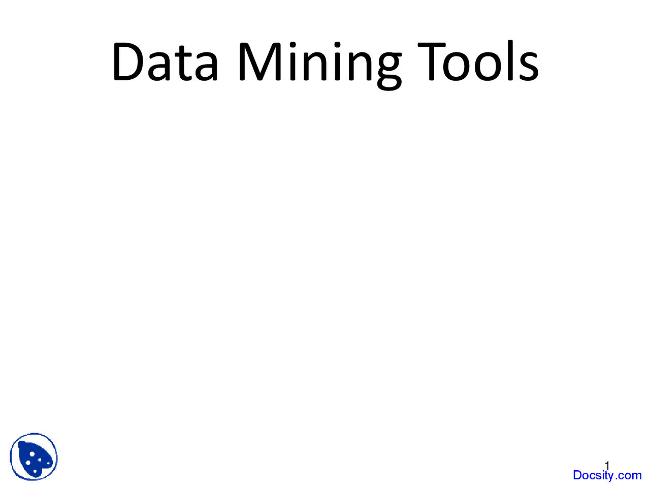 Data Mining Tools Minning Data Lecture Slides Docsity