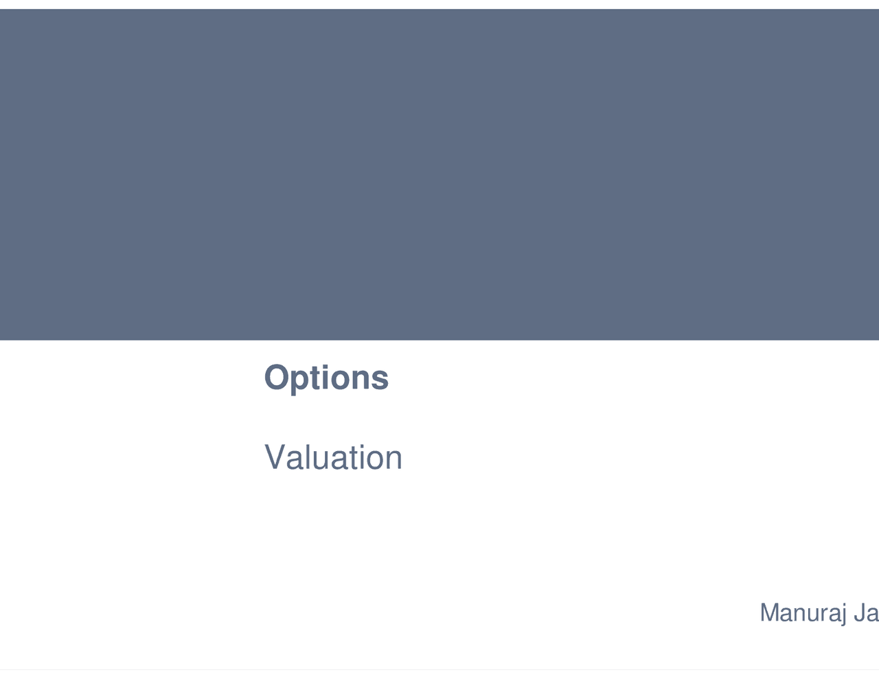 Valuation Options Derivatives Lecture Slides Docsity