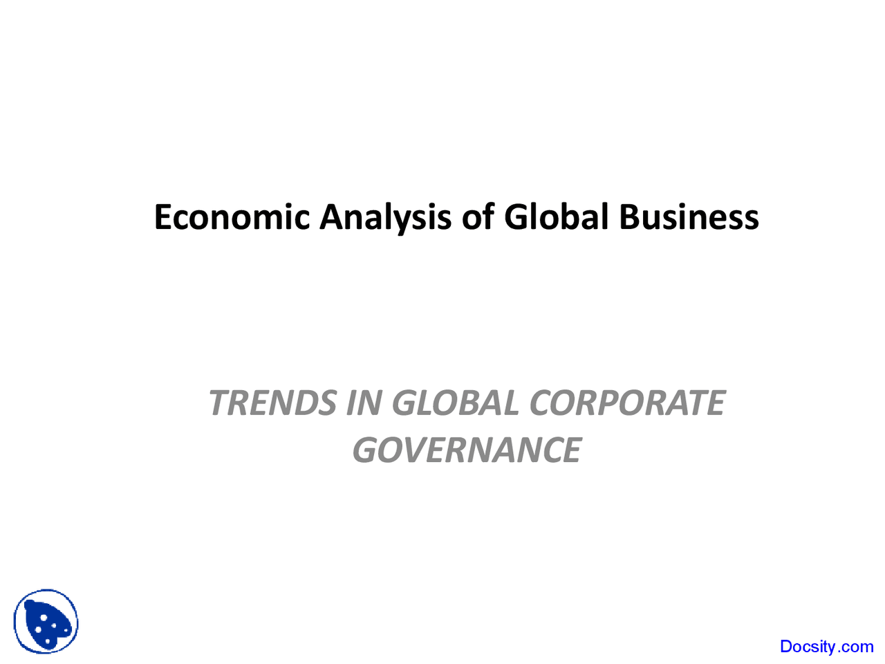 Economic Analysis of Global Business, International Economics ...