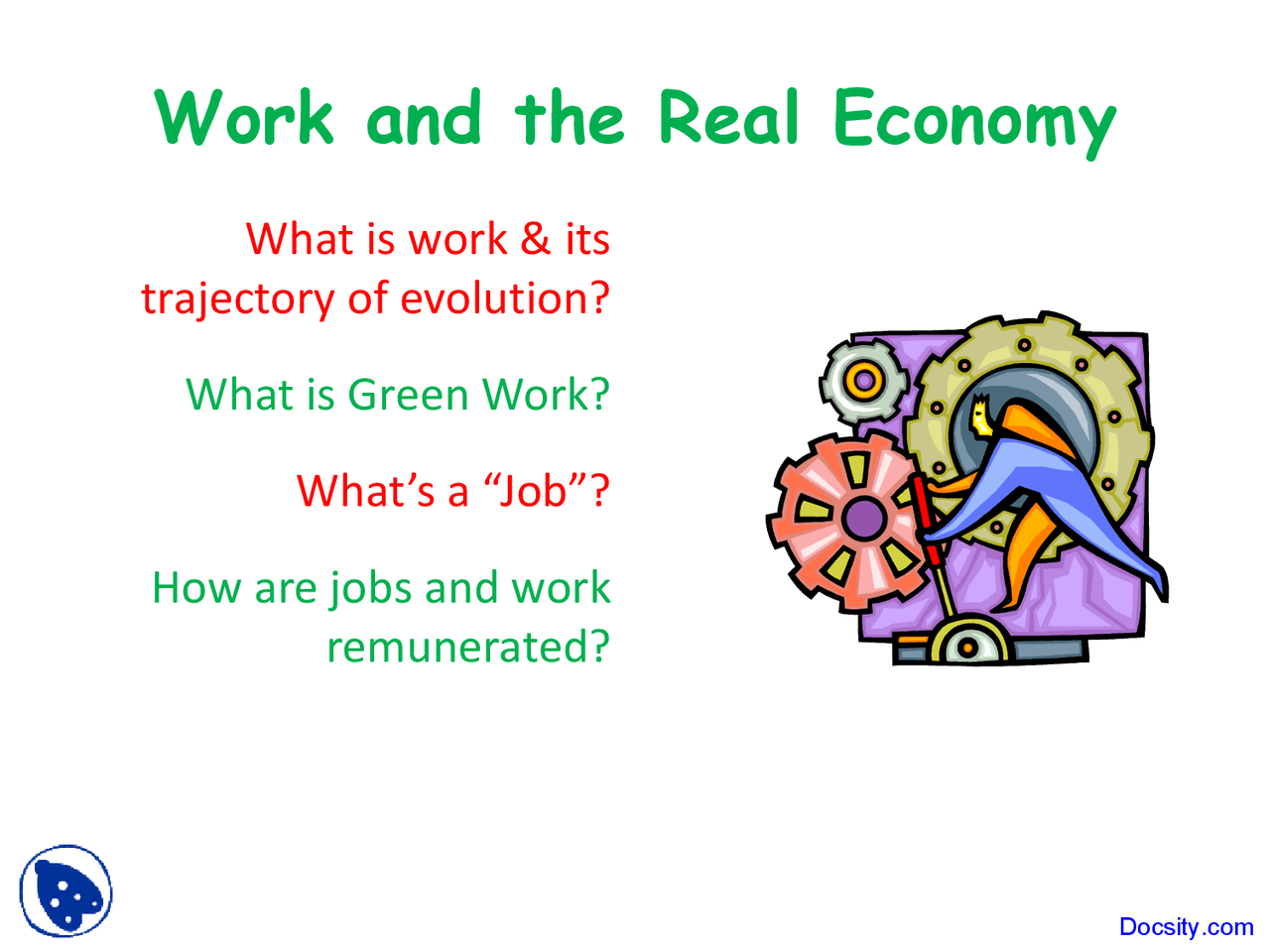 Work And The Real Economy Ecological Economics Lecture Slides Docsity