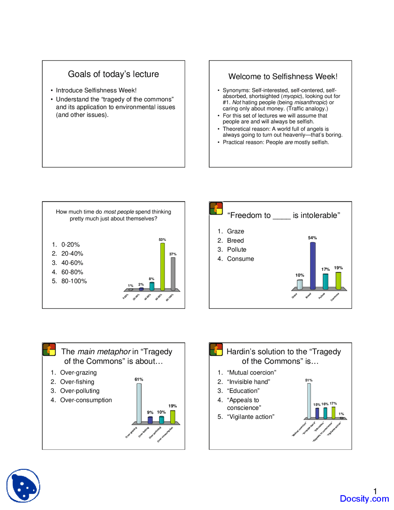 Tragedy Of The Commons Interdisciplinary Foundations Lecture Slides
