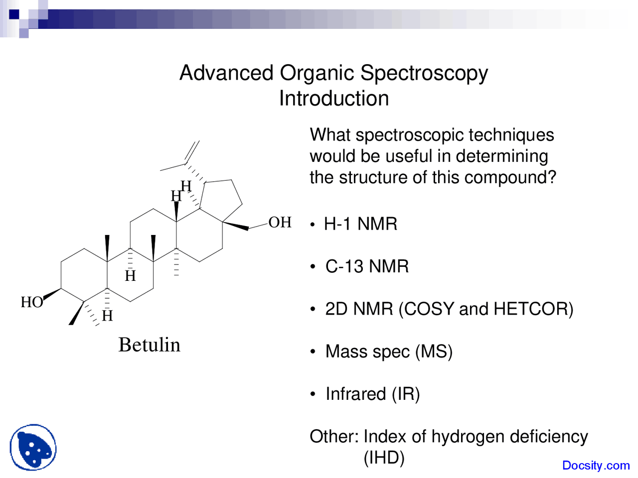 Advanced Organic Spectroscopy Organic Spectroscopy Lecture Slides