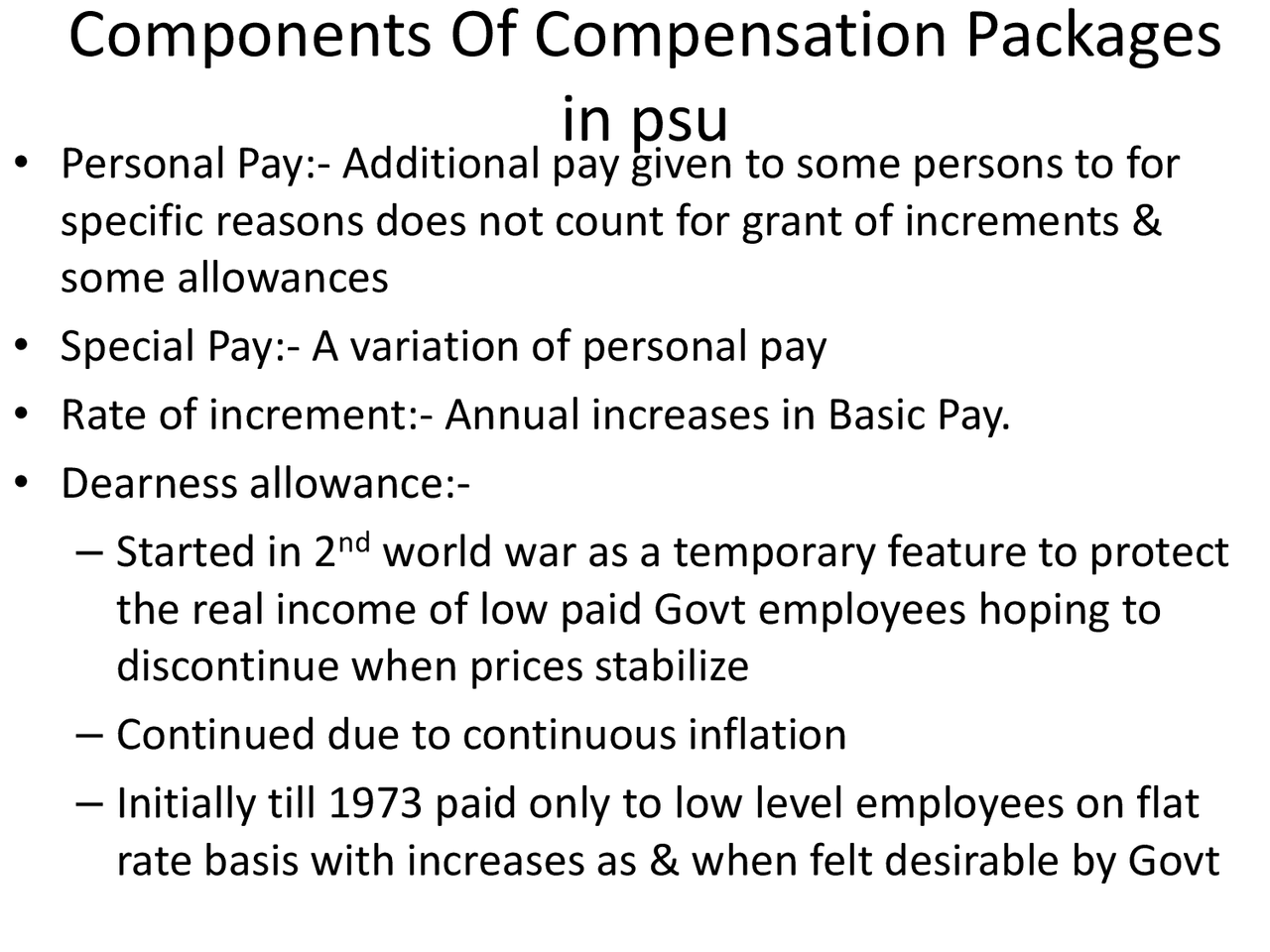 Components of Compensation Packages - Compensation Management - Lecture ...