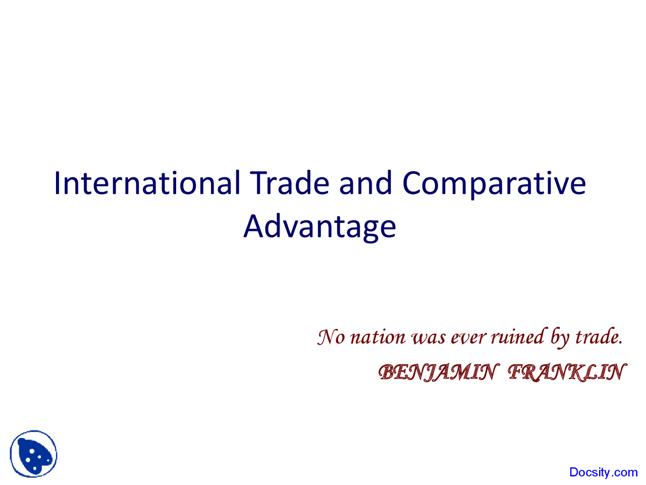 International Trade and Comparative Advantage, Manegerial Economics ...