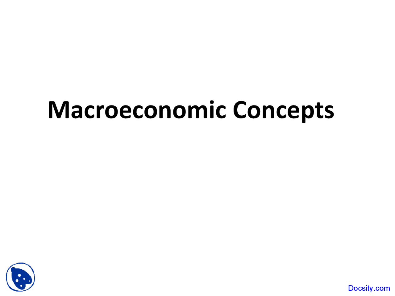 Macroeconomic Concepts Ecological Economics Lecture Slides Docsity