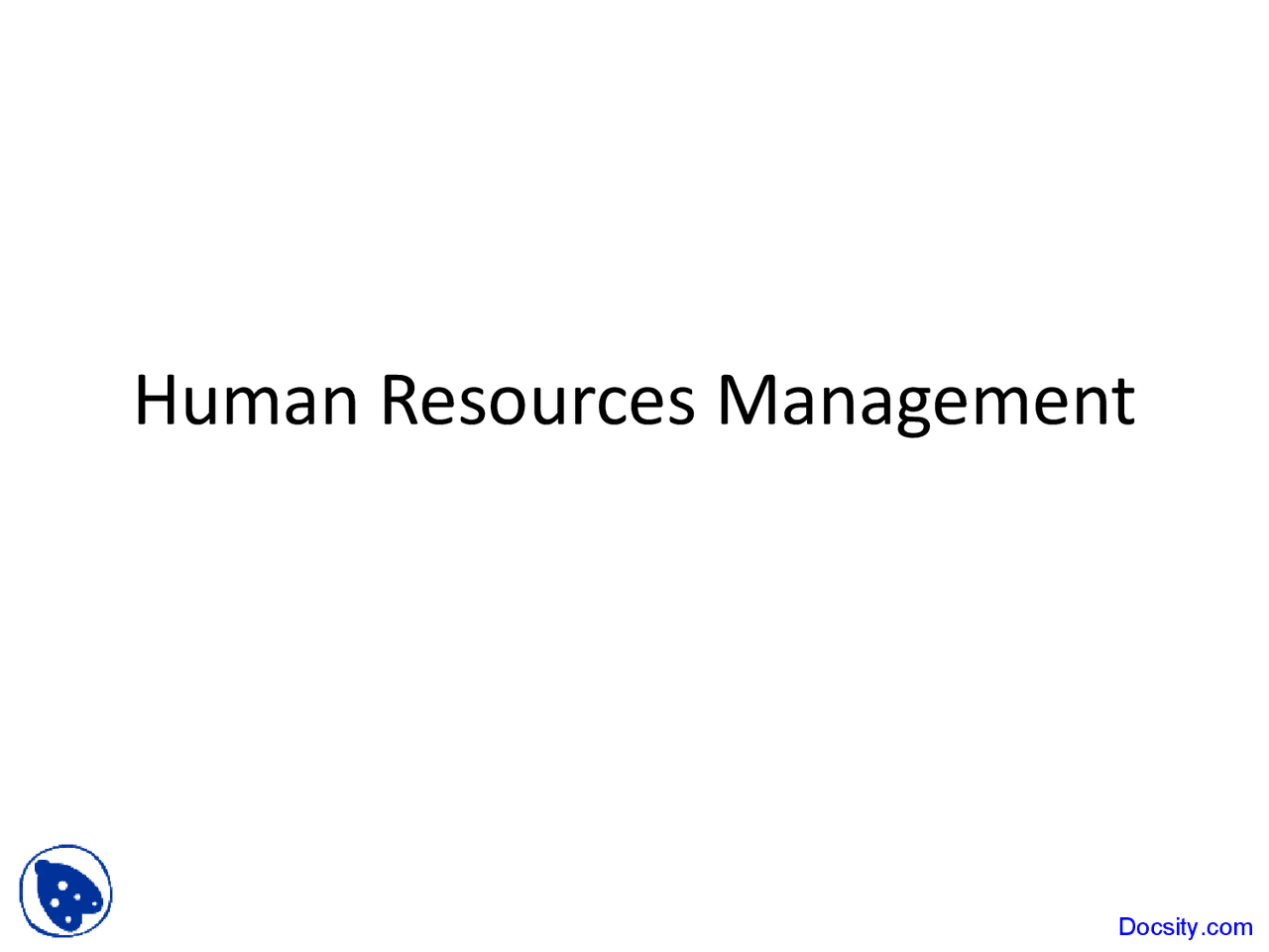 Human Resources Management Insurrance Lecture Slides Docsity