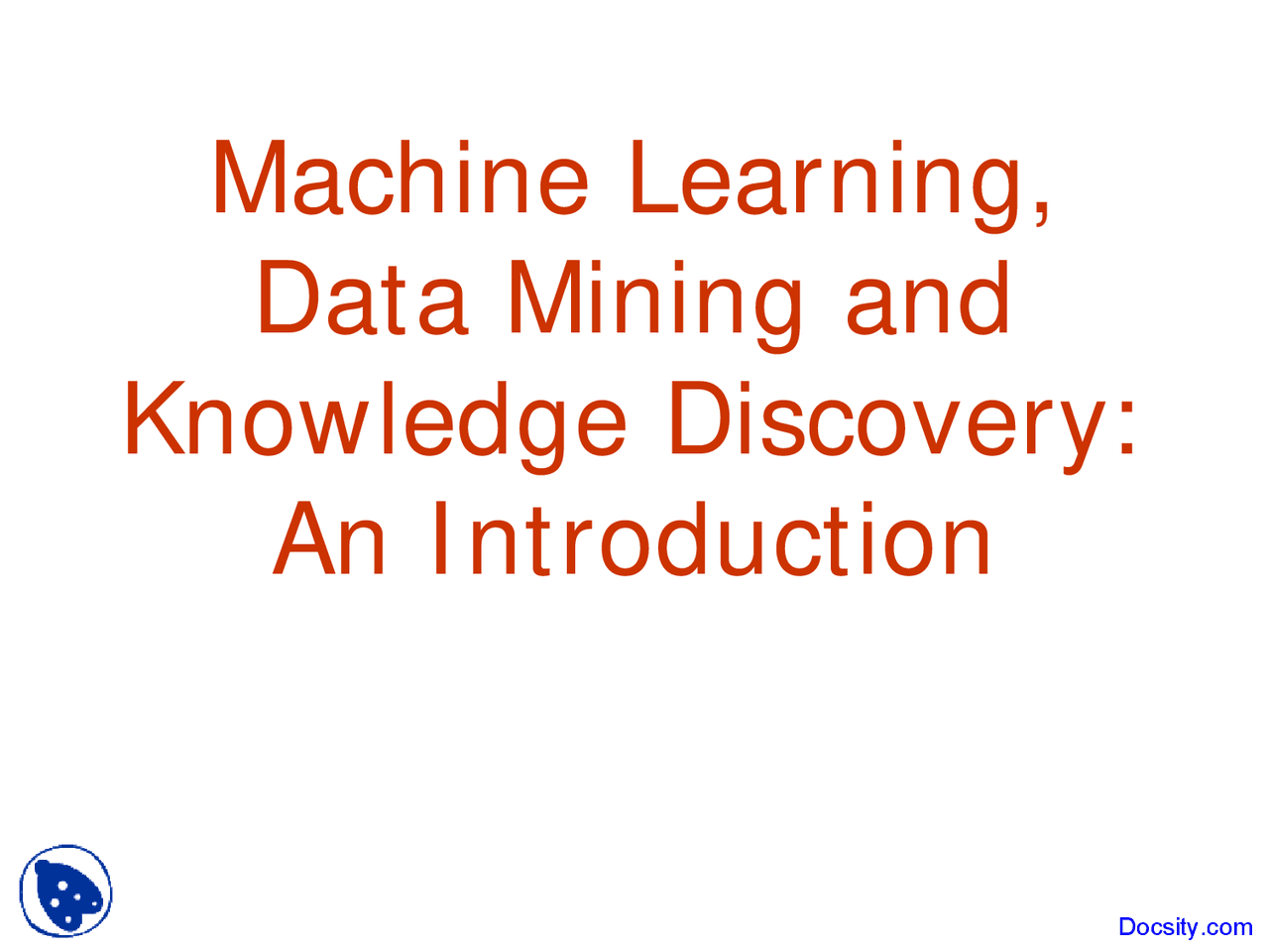 Introduction Minning Data Lecture Slides Docsity