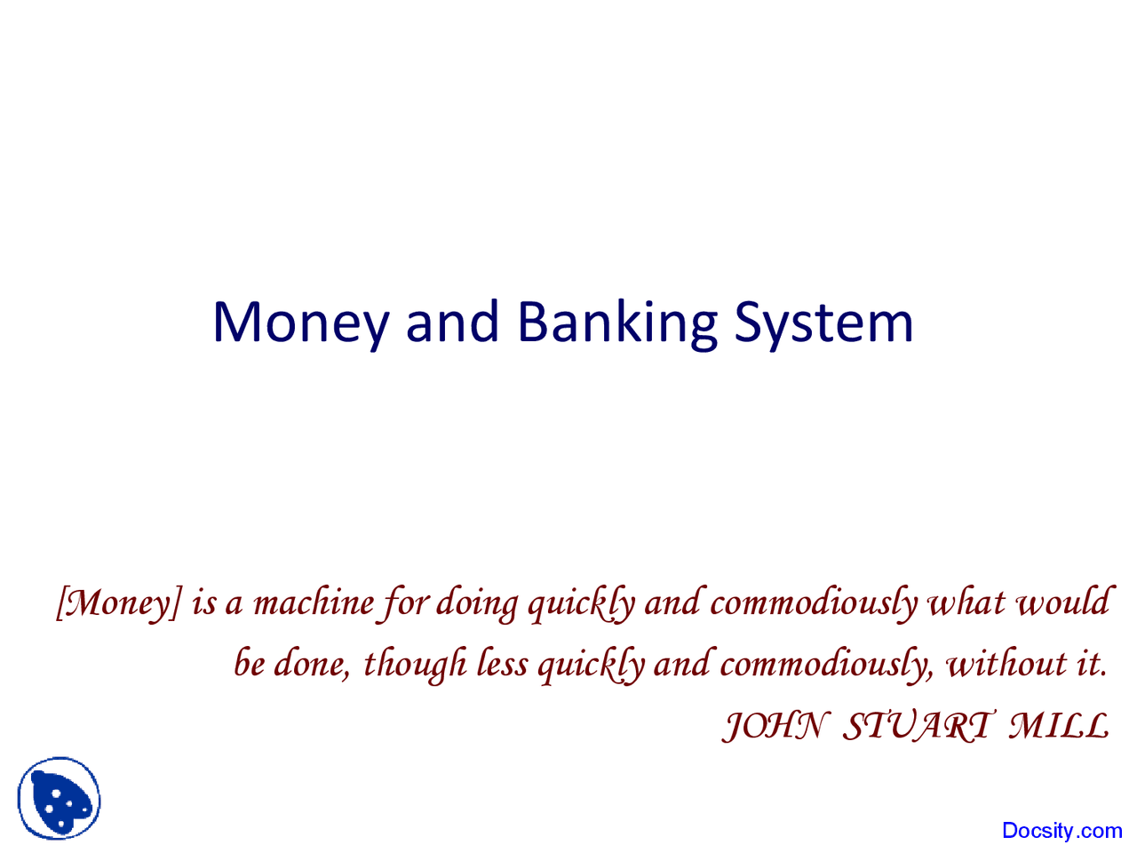 Money And Banking System Manegerial Economics Economics Lecture Slides Docsity