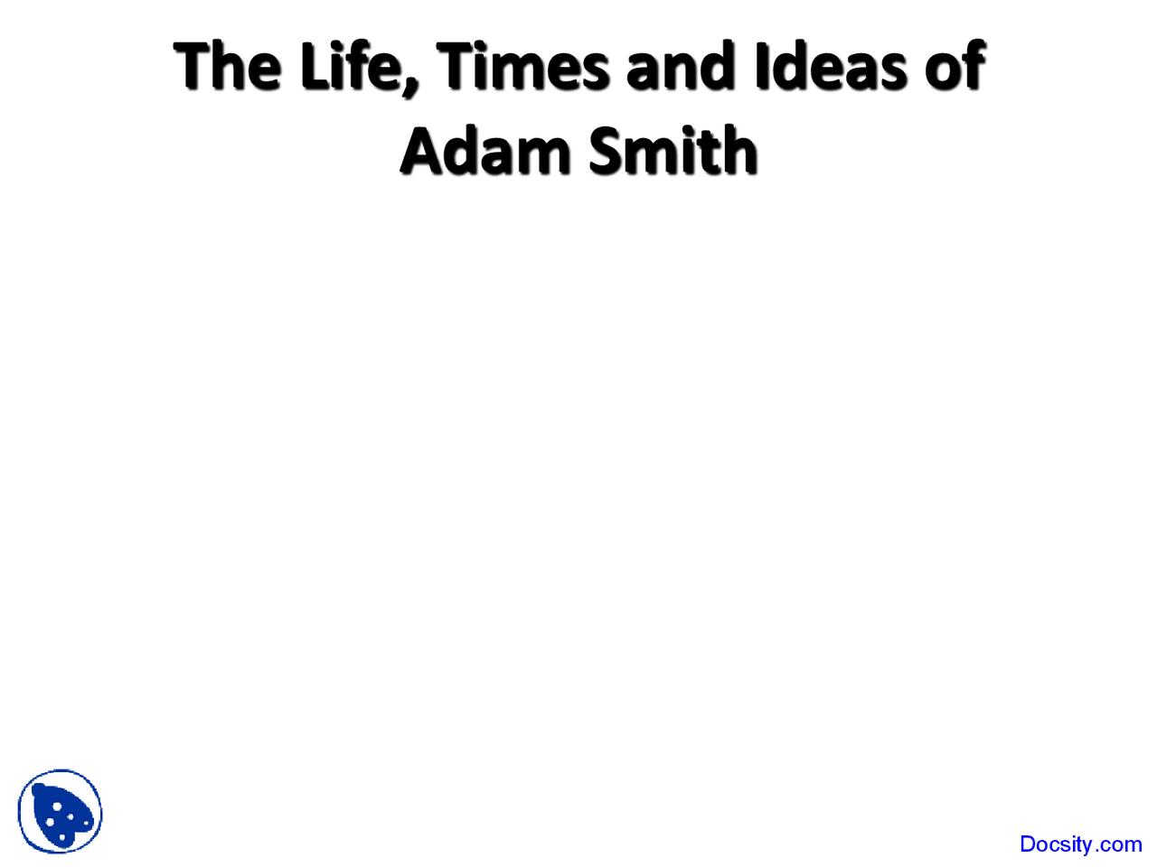 Adam Smith Ecological Economics Lecture Slides Docsity