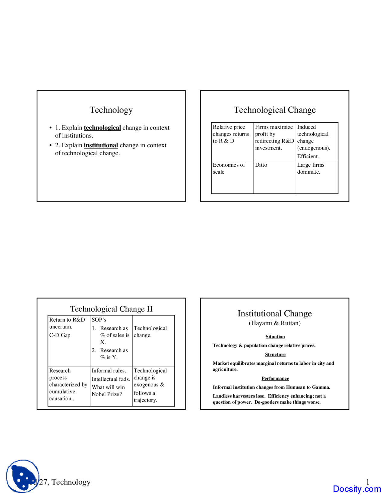 Technology Economic Costs Lecture Slides Docsity