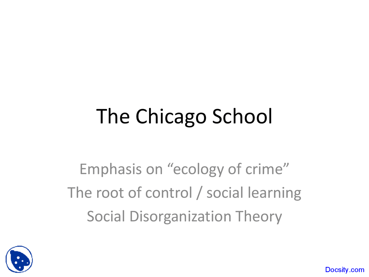 Ecology Of Crime Criminological Theory Lecture Slides Docsity