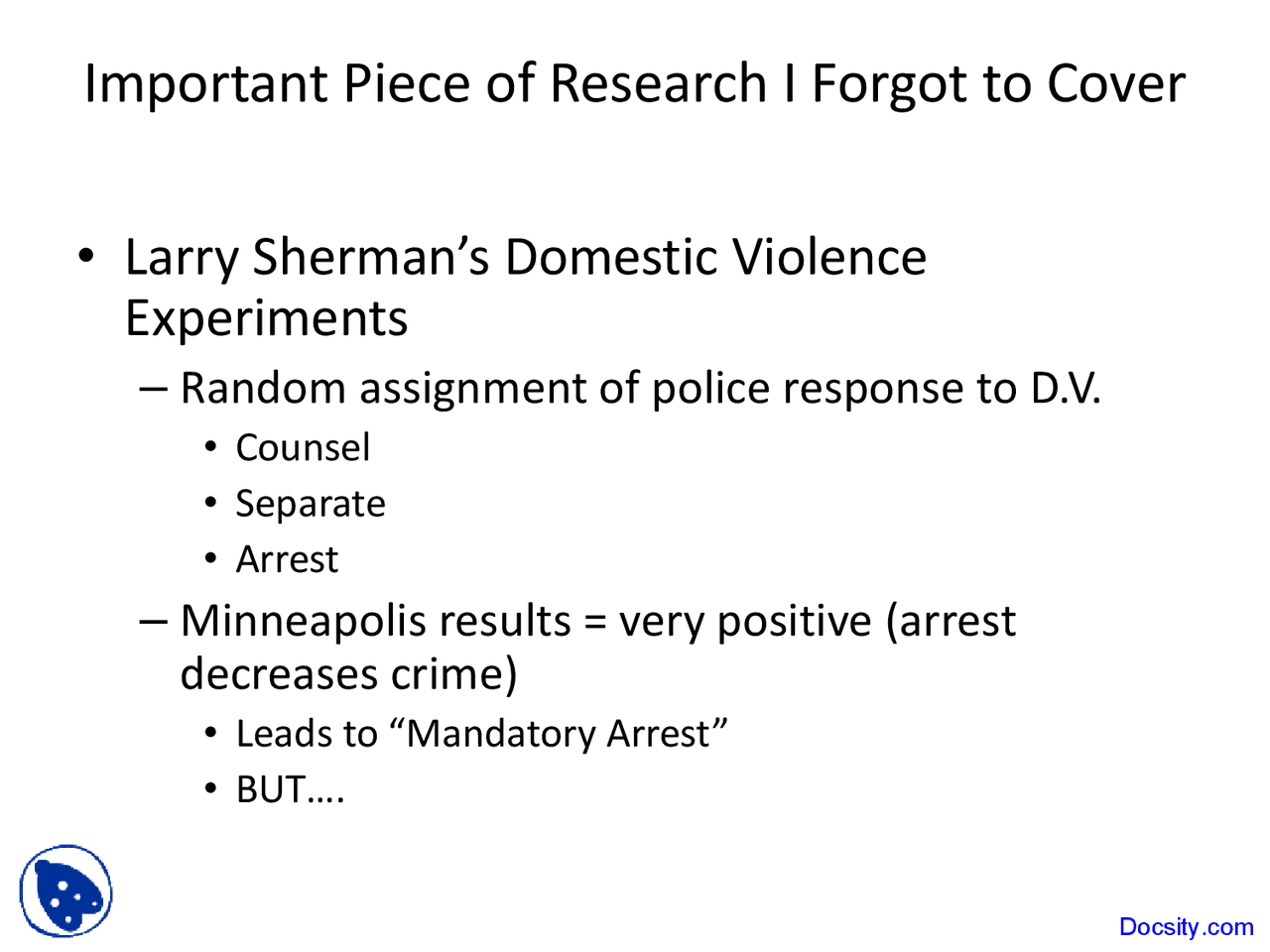 Piece Of Research Criminological Theory Lecture Slides Docsity
