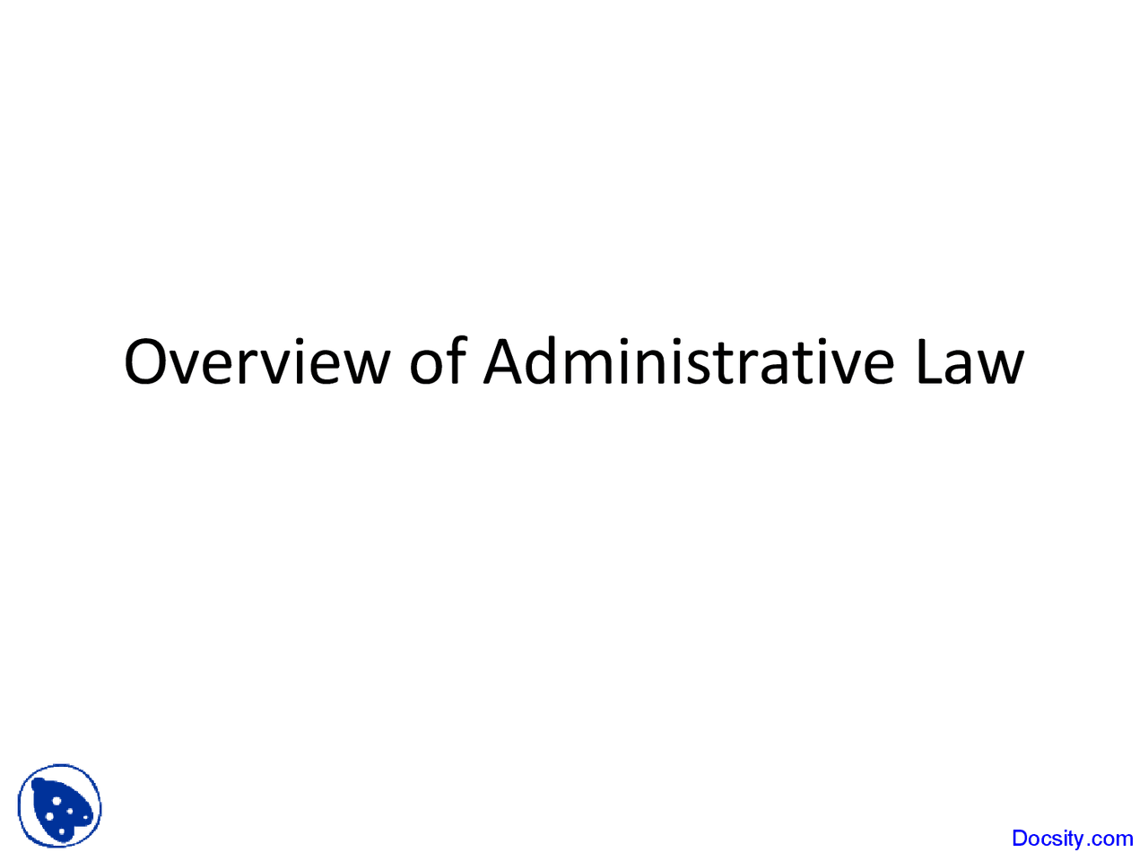 Introduction Administrative Law Lecture Slides Docsity