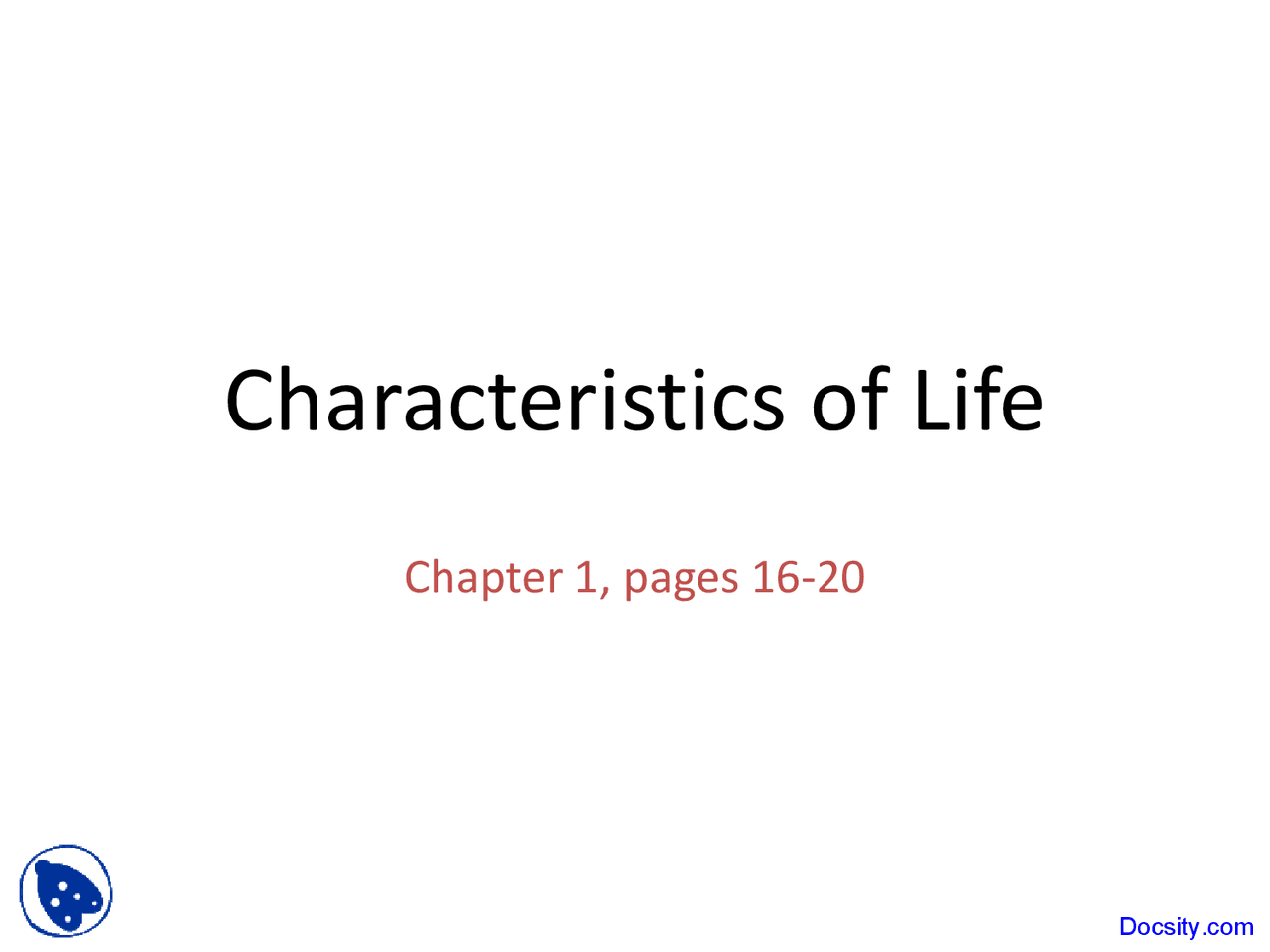Characteristics Of Life Application Of Biology Lecture Slides Docsity