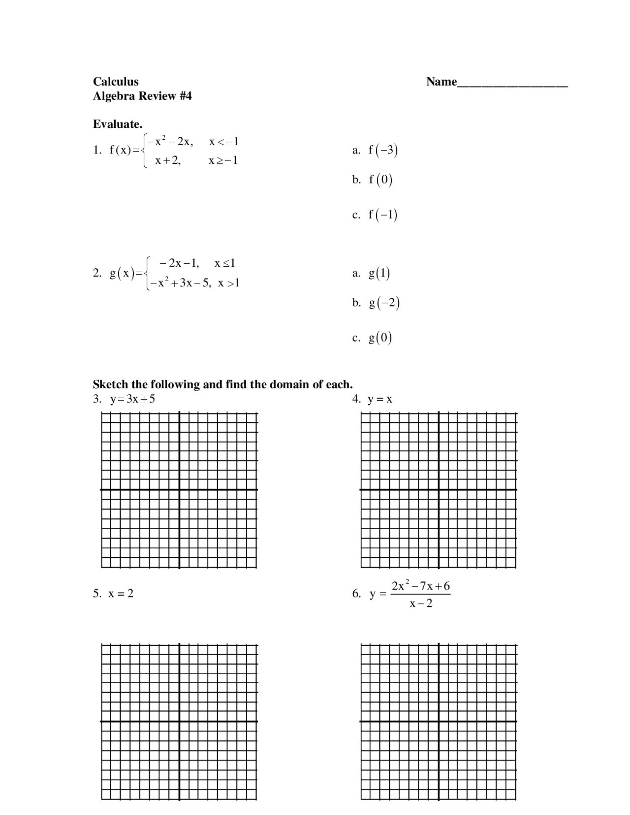 Sketching Ap Calculus Practices Problems Docsity