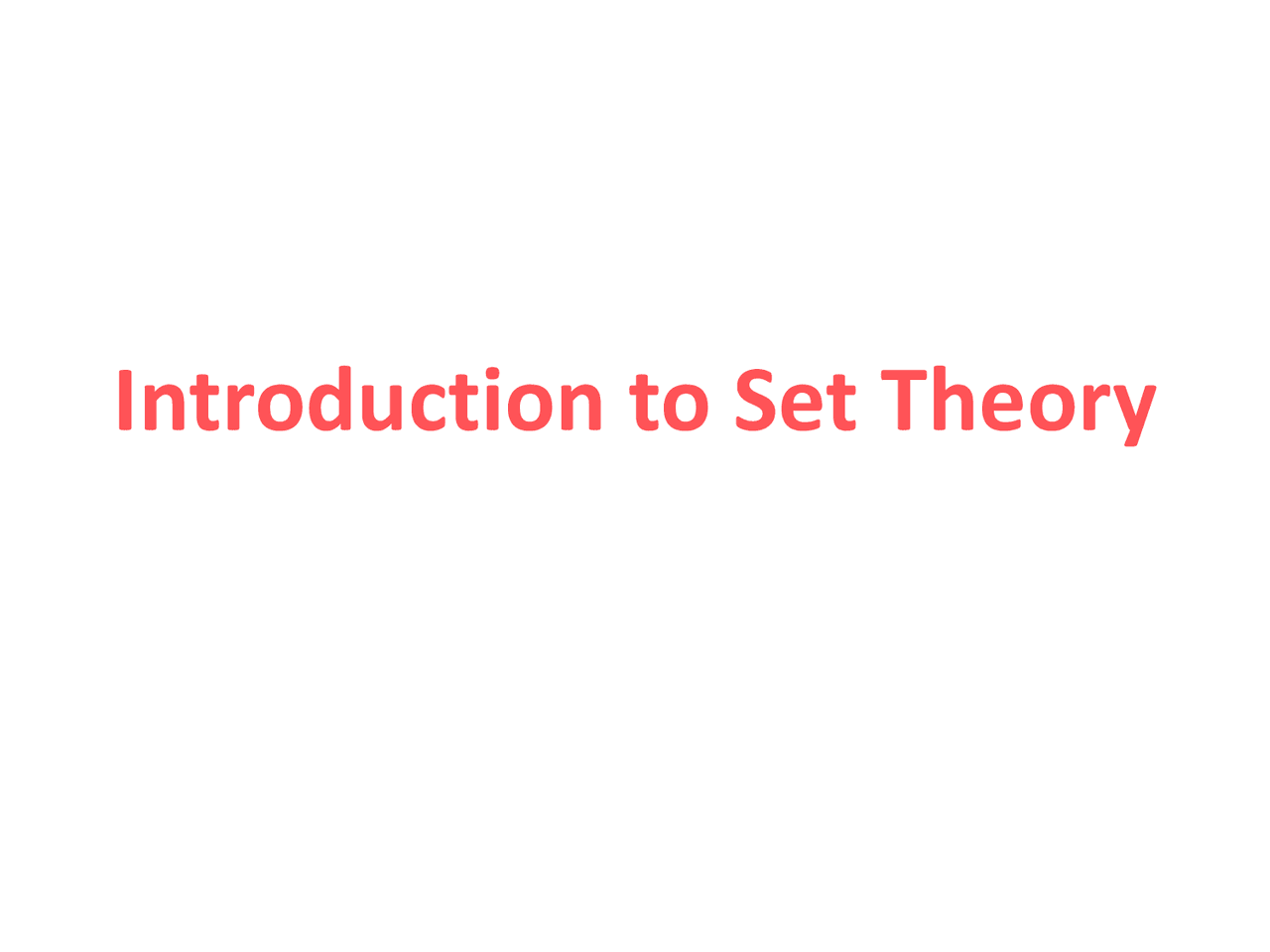 Introduction To Set Theory Advanced Project Management Lecture