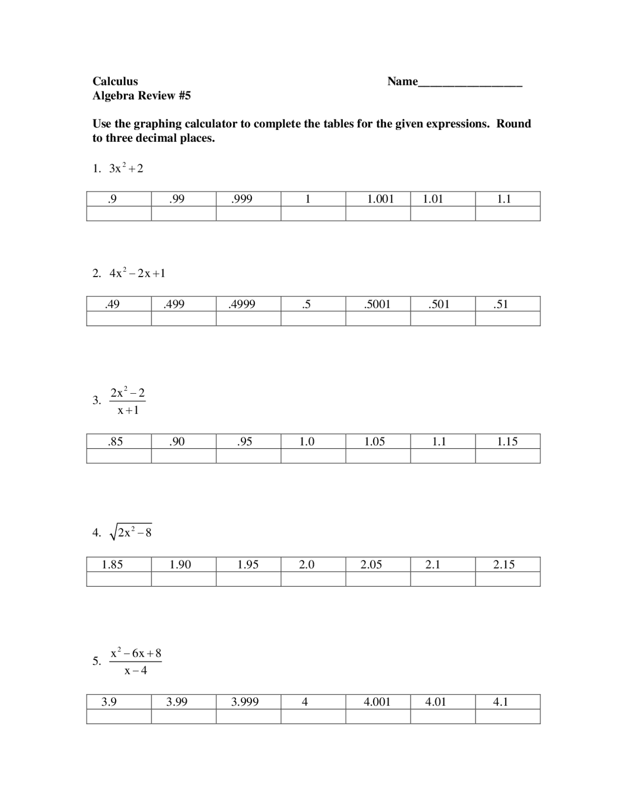 Rounding Ap Calculus Practices Problems Docsity