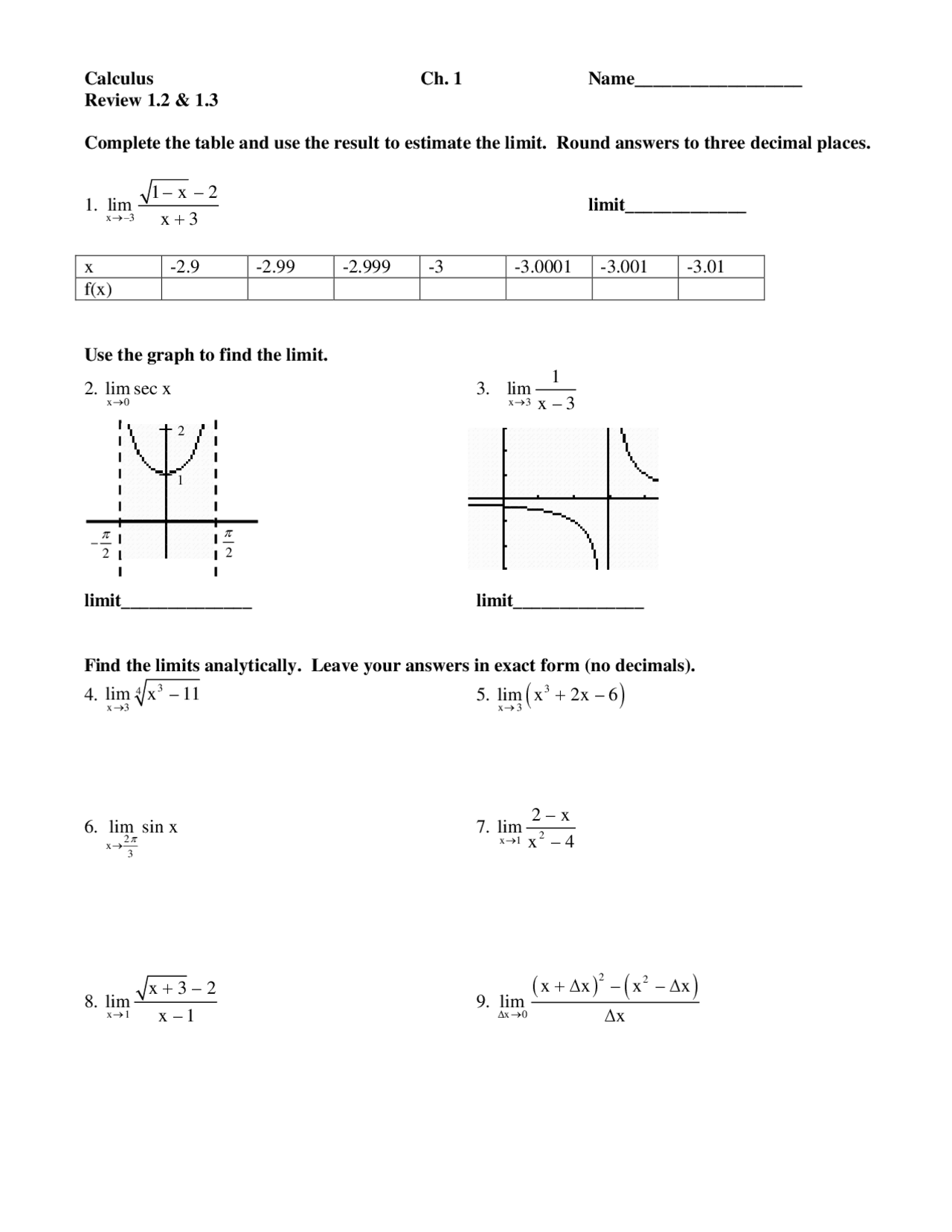 Decimal Ap Calculus Practices Problems Docsity