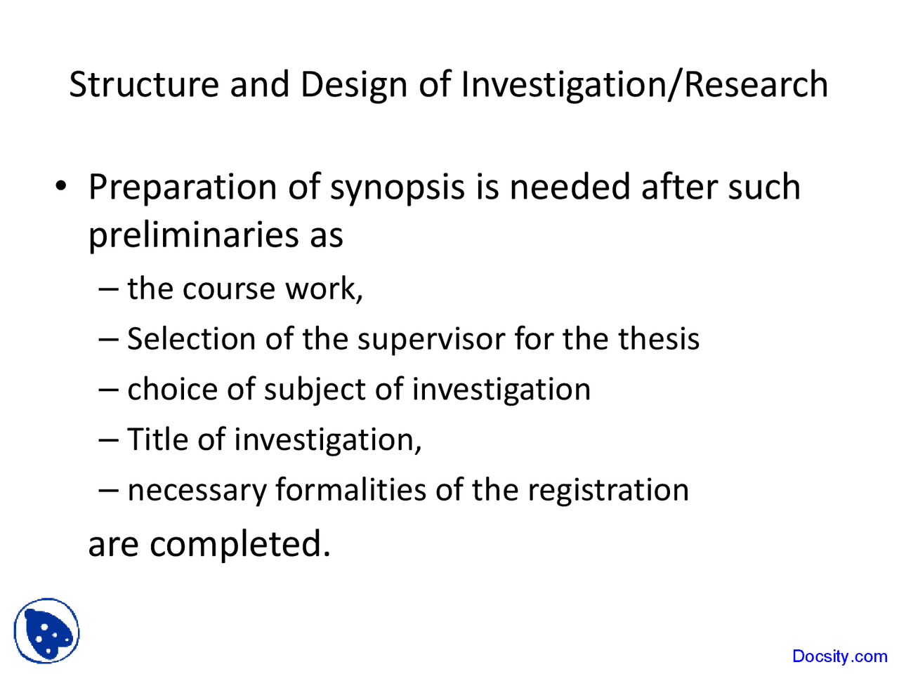Structure and Design of Investigation - Marketing and Strategy ...
