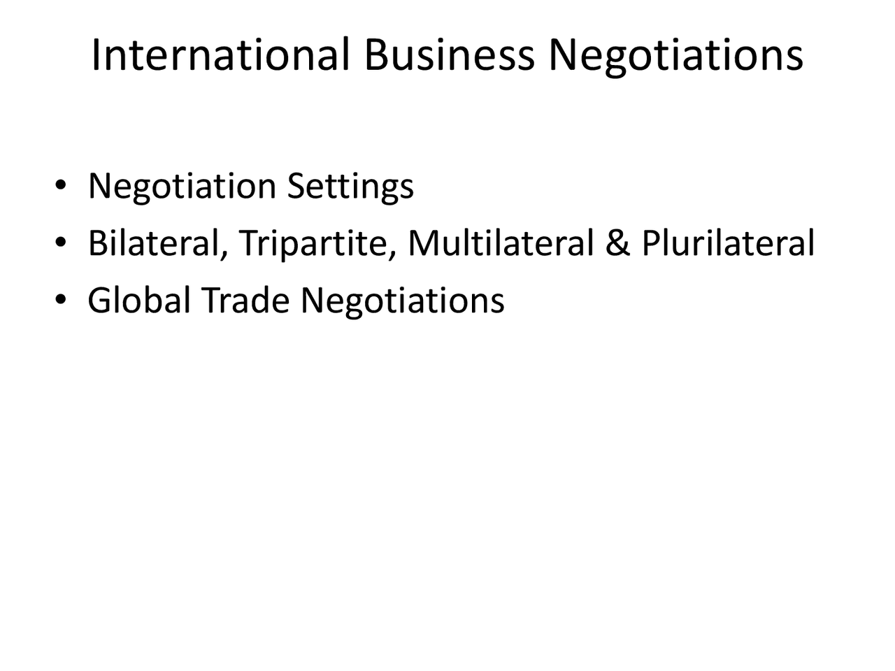 International Business Negotiations - International Business - Lecture ...