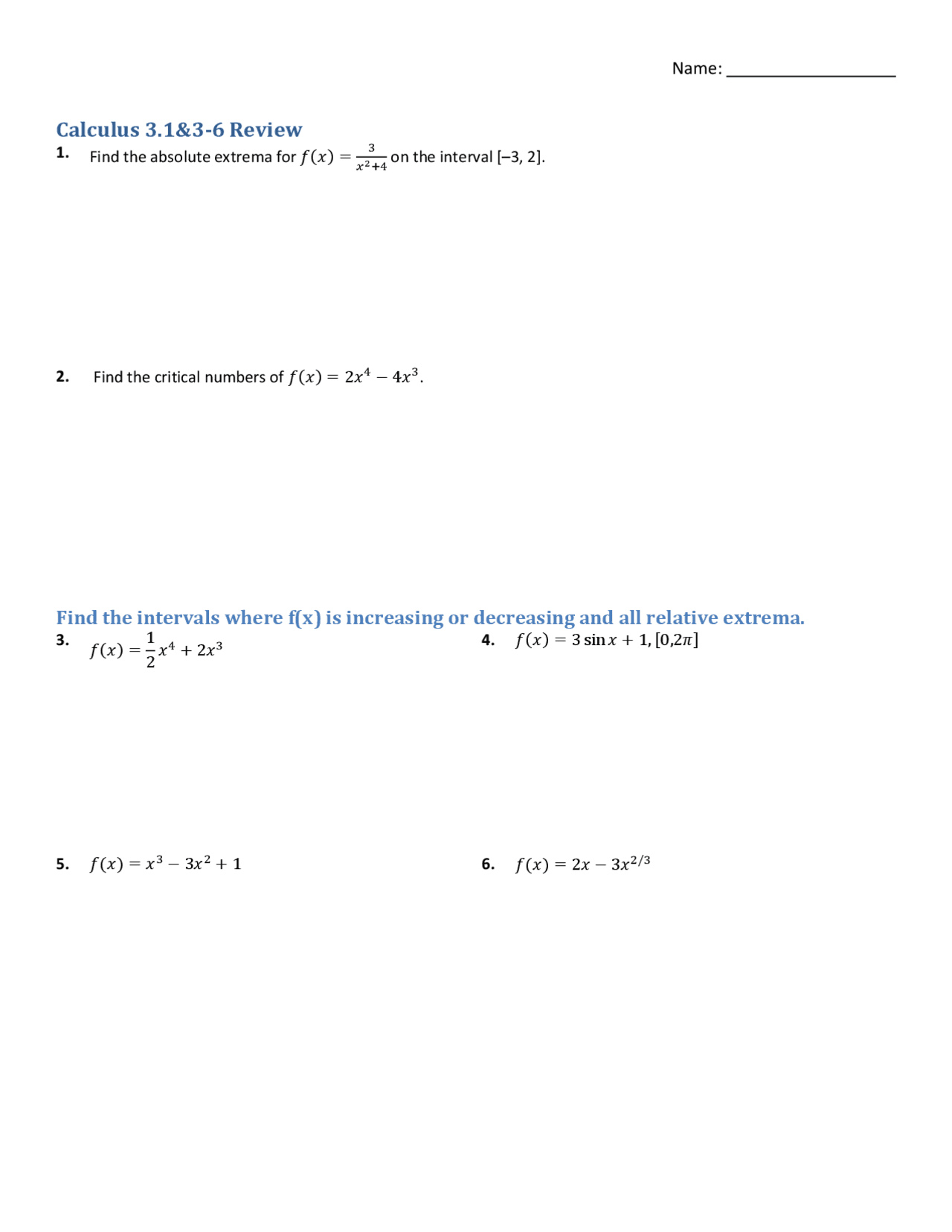 Absolute Extrema Ap Calculus Practices Problems Docsity