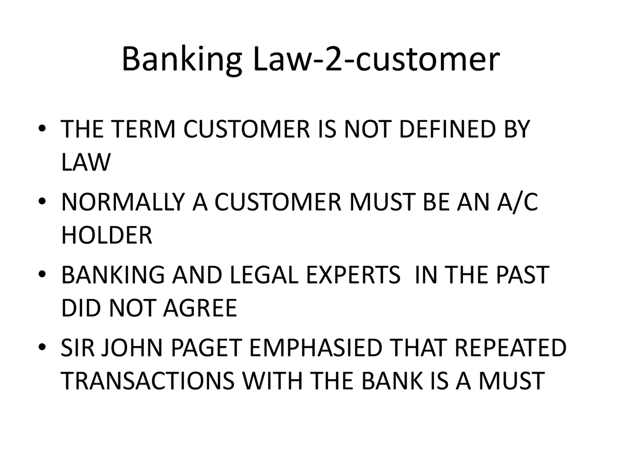 Customer Banking Law Banking Lecture Slides Docsity