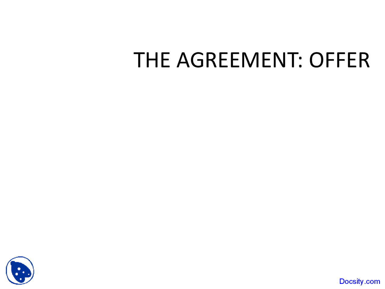 Agreement Bussiness Law Lecture Slides Docsity