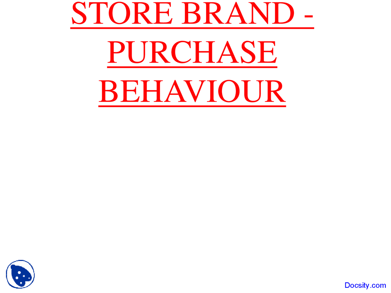 Store Brand Profit And Loss Lecture Slides Docsity