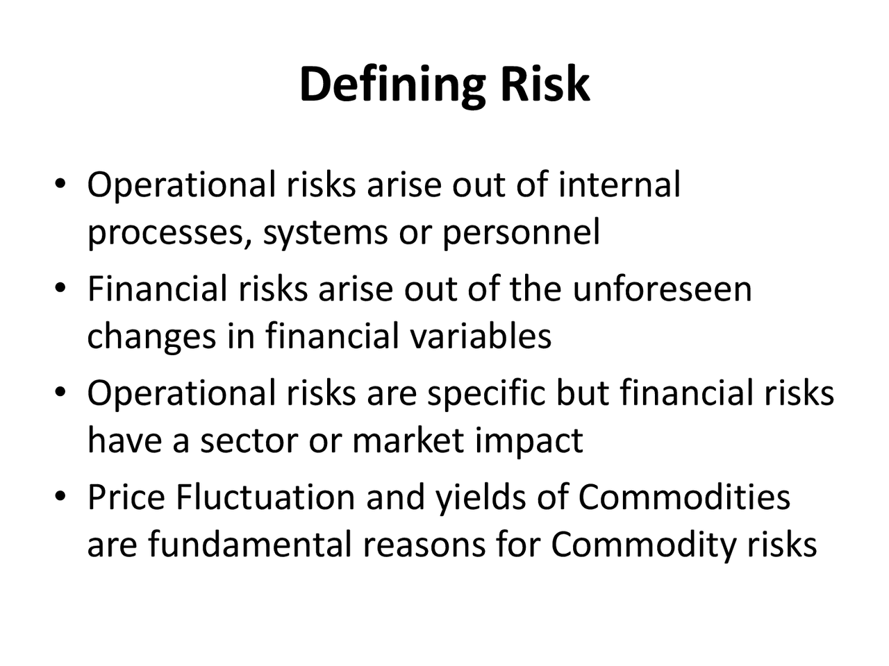 Defining Risk - International Commodity Management - Lecture Slides ...