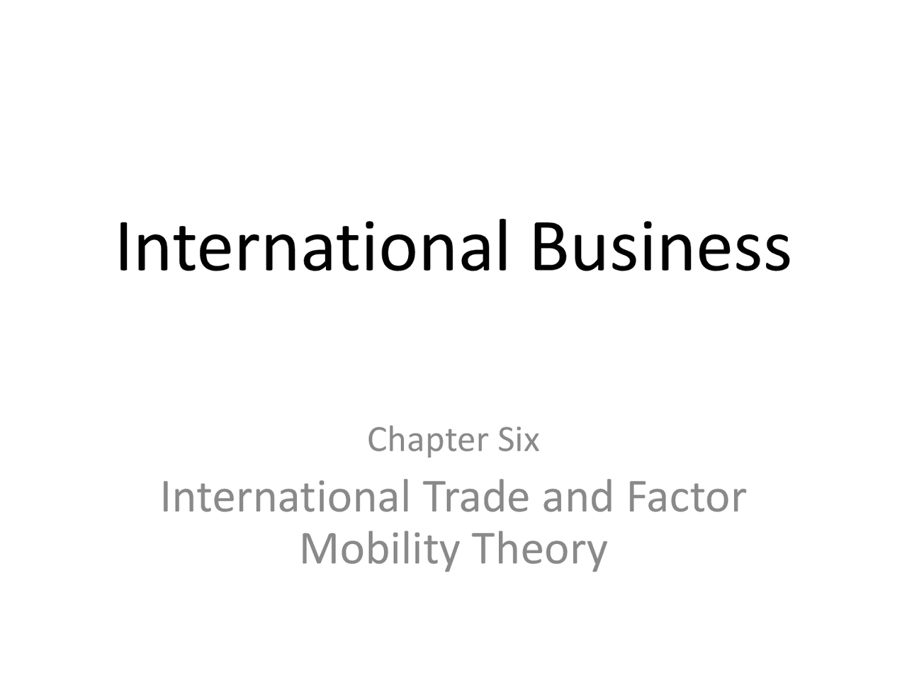 International Trade International Business Lecture Slides Docsity