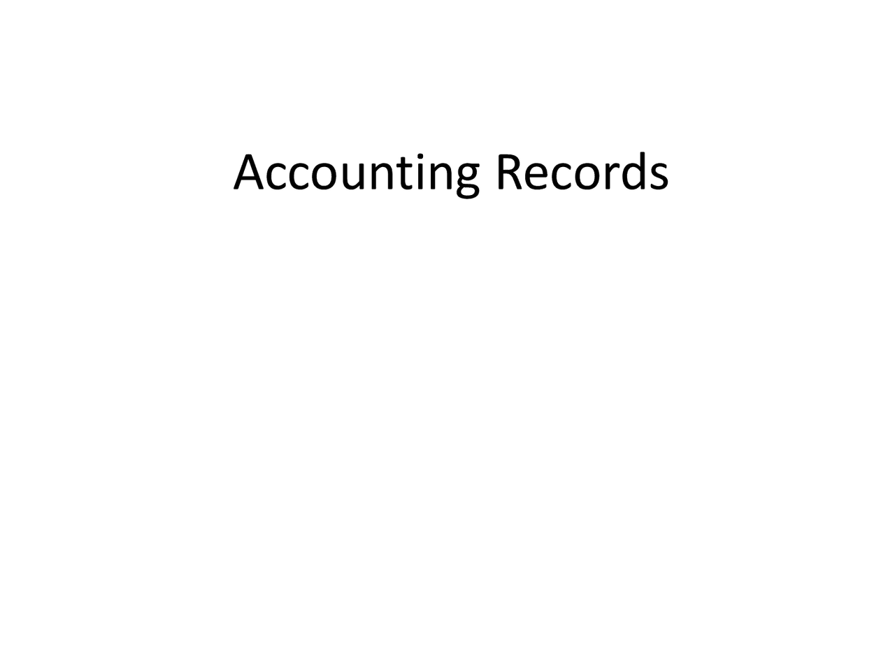 Accounting Records - Introduction to Accounting - Lecture Slides - Docsity