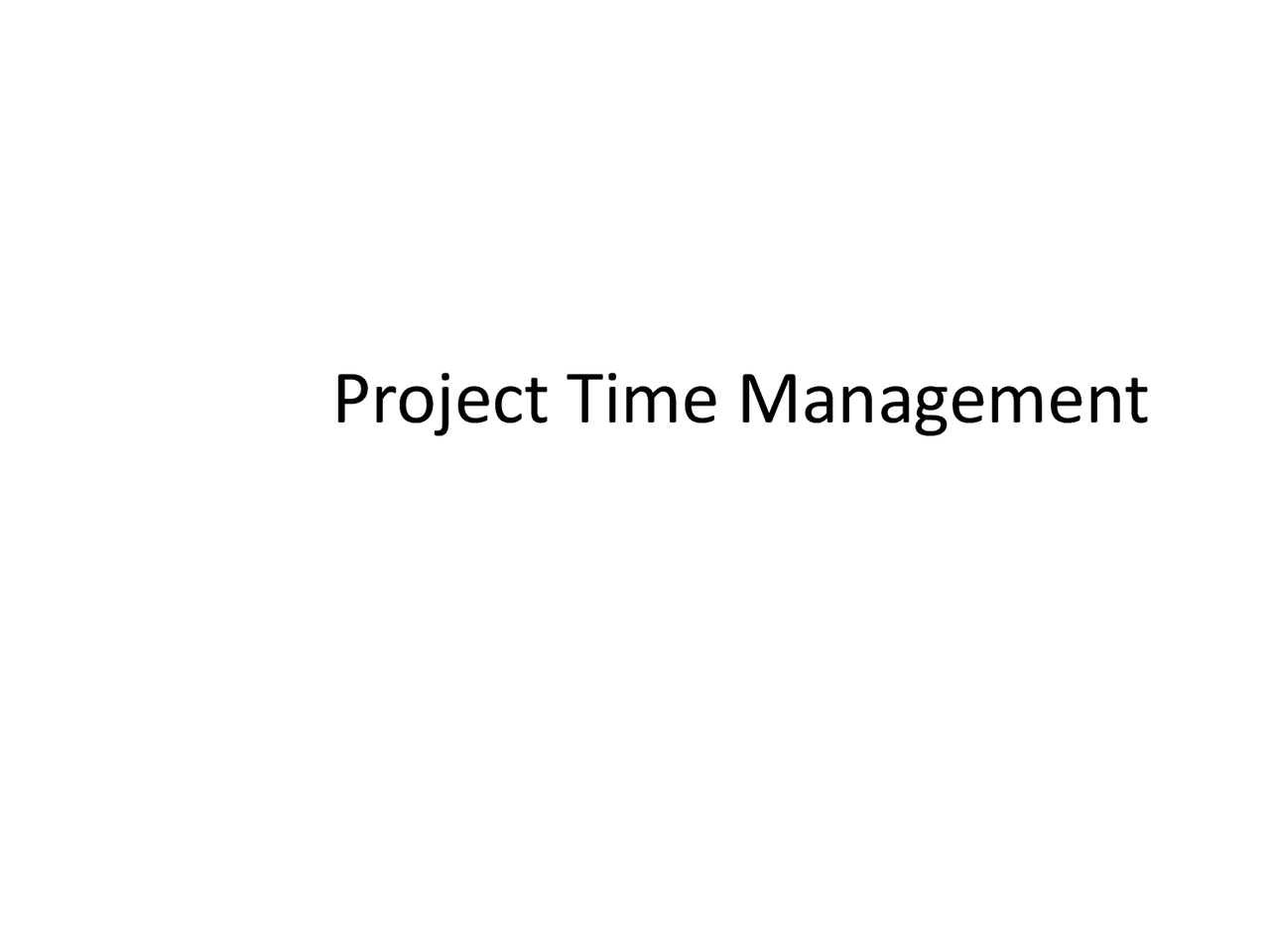 Project Time Management - Advanced Project Management - Lecture Slides - Docsity