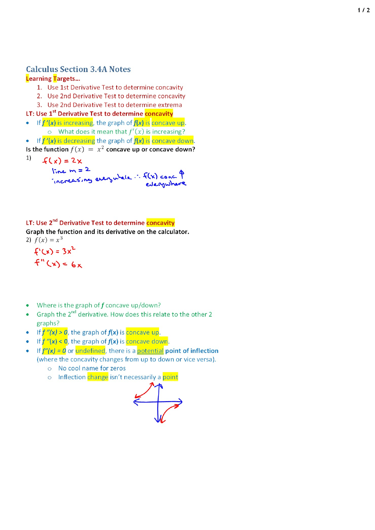 Concavity Ap Calculus Lecture Notes Docsity