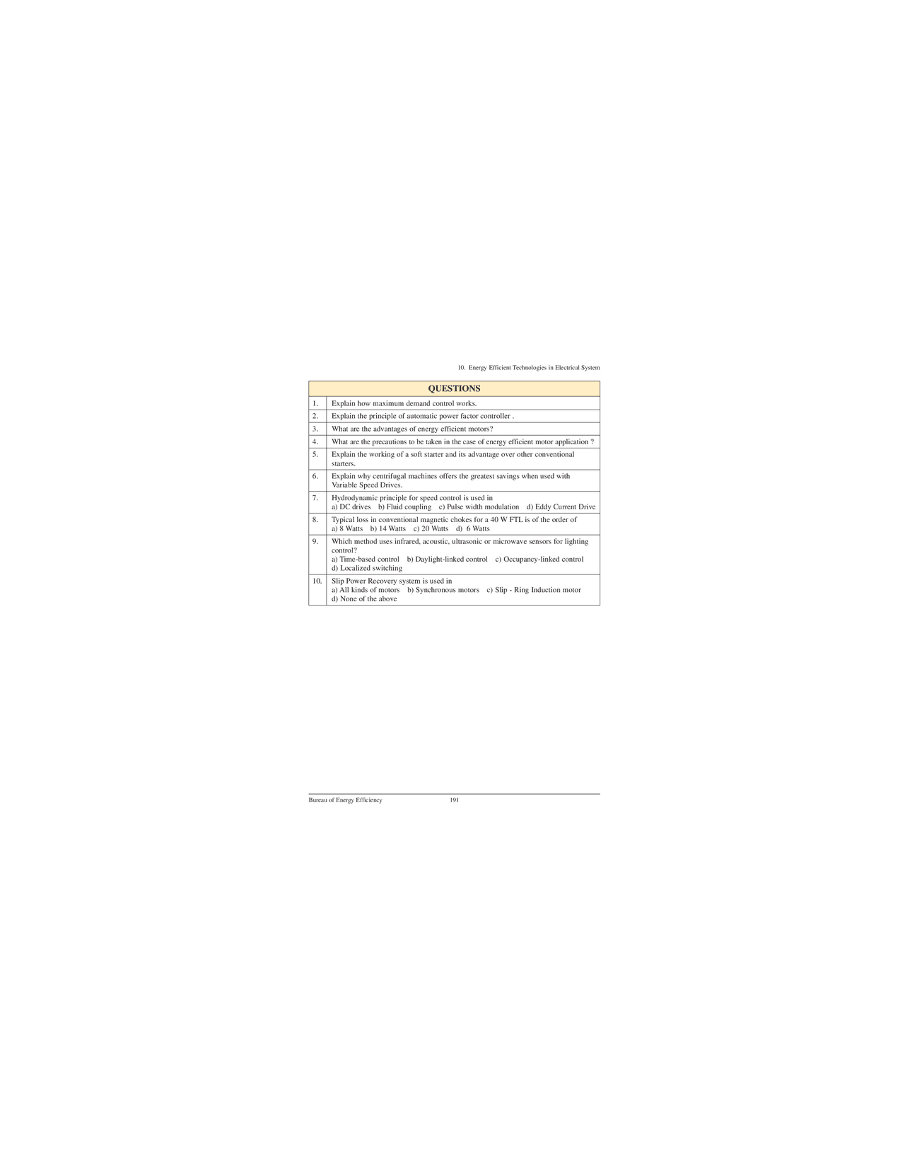 Energy Efficient Technologies Bureau Of Energy Efficiency Quiz