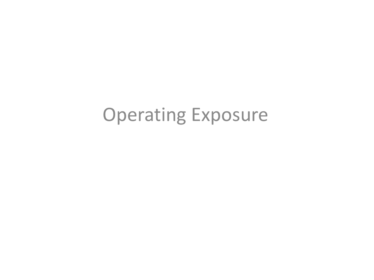 Operating Exposure - Finance and Accounting - Lecture Slides - Docsity