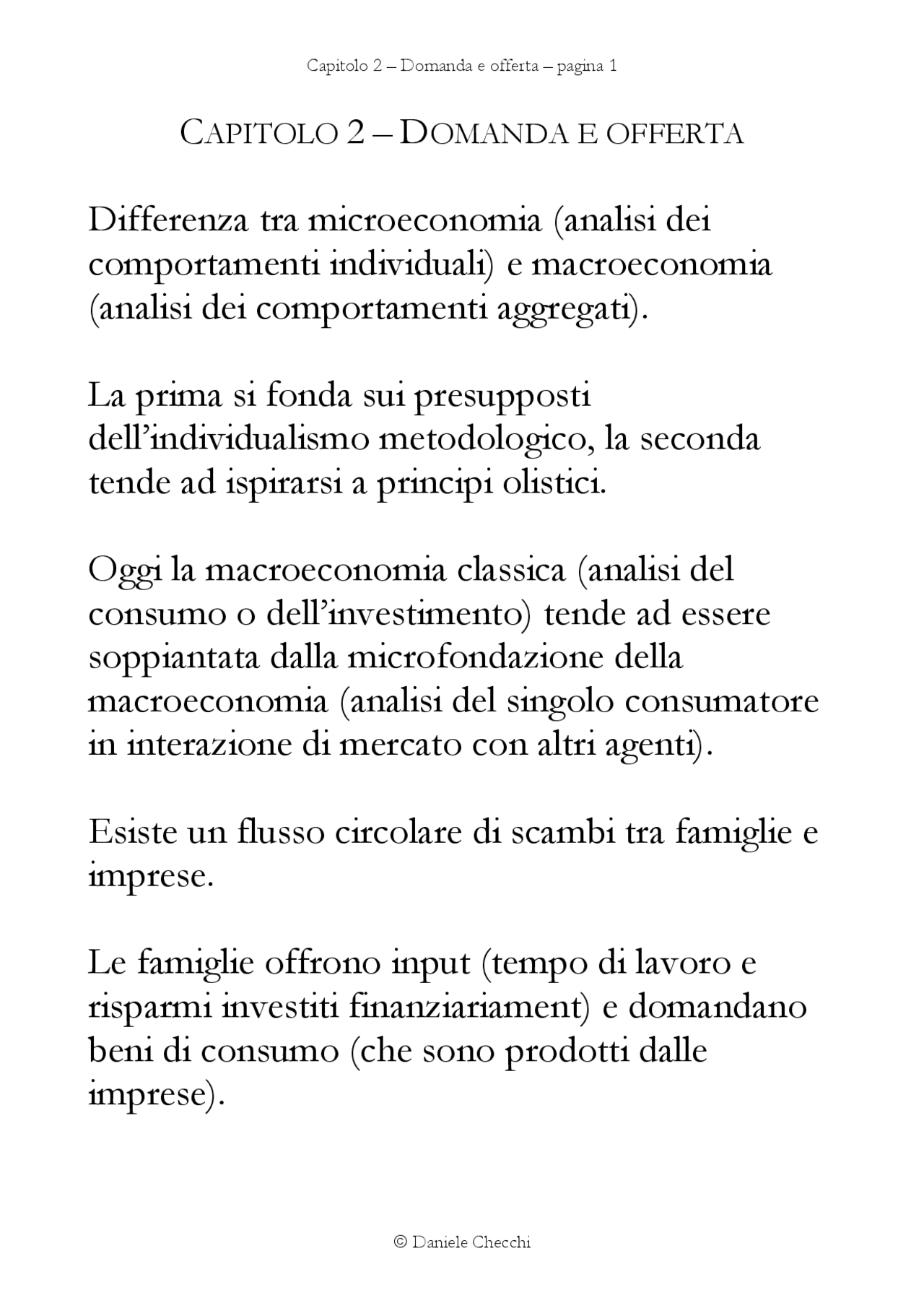 Domanda e offerta - Microeconomia - Frank - Capitolo 2 - Docsity