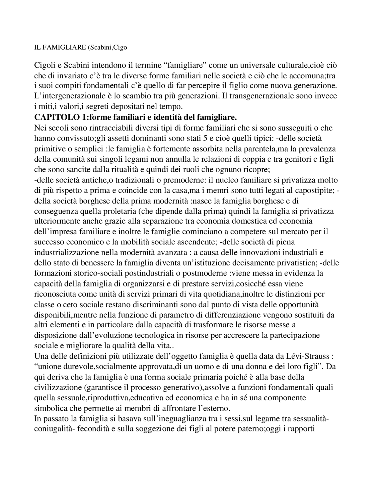 Il Famigliare Docsity
